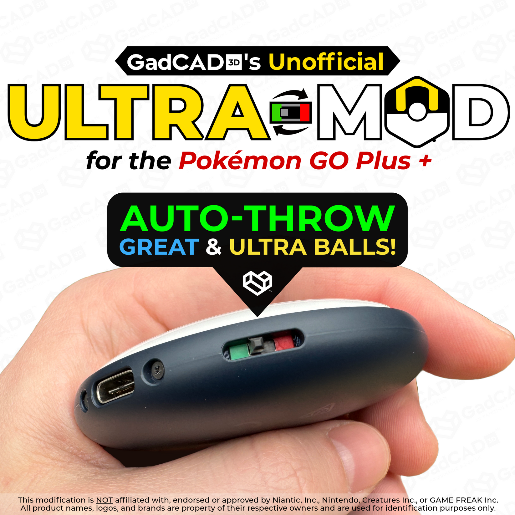 ULTRA MOD | Unofficial "Pokémon GO Plus +" Modifications by GadCAD 3D